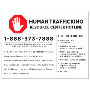 HUMAN TRAFFICKING SIGNS - Ramada